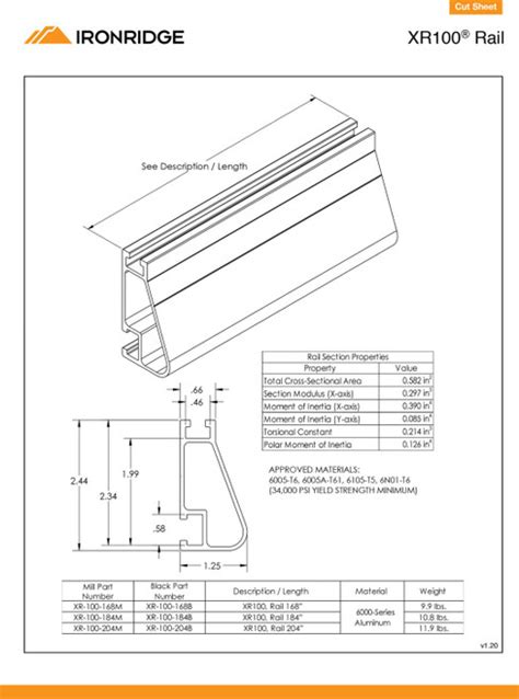 Stellavolta Ironridge Xr 100 168m Solar Rail Mill Xr100 Series 14ft