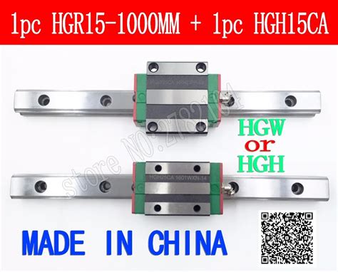 New Linear Guide Rail HGR15 1000mm Long With 1pcs Linear Block Carriage HGH15CA HGH15 HGW15 CNC