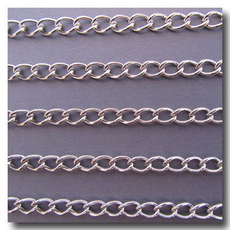 Rhodium Plate Curb Chain 85mm X 5mm Chaingallery®