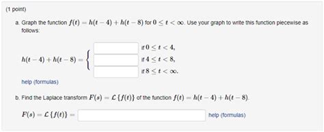 solved a graph the function f t h t−4 h t−8 for 0≤t