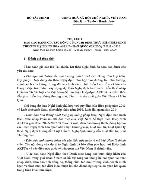 21 Phu Luc 1 Dgtd Fta 2018 2022 Akfta Pdf