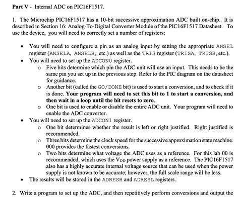 part v internal adc on pic16f1517 1 the microchip