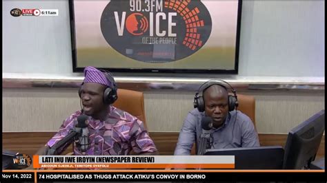 Vopyoruba Lati Inu Iwe Iroyin Newspaper Review Abiodun Ojedeji