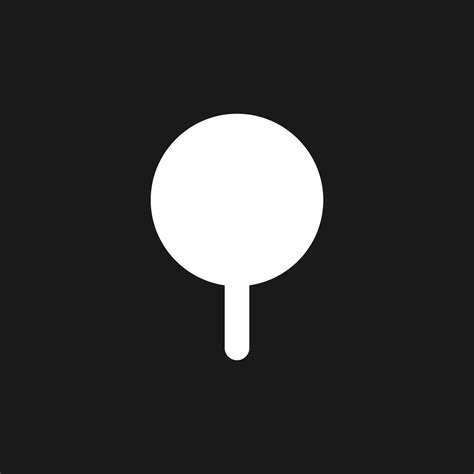 Round Pushpin Dark Mode Glyph Ui Icon Identifying Location On Map User Interface Design White