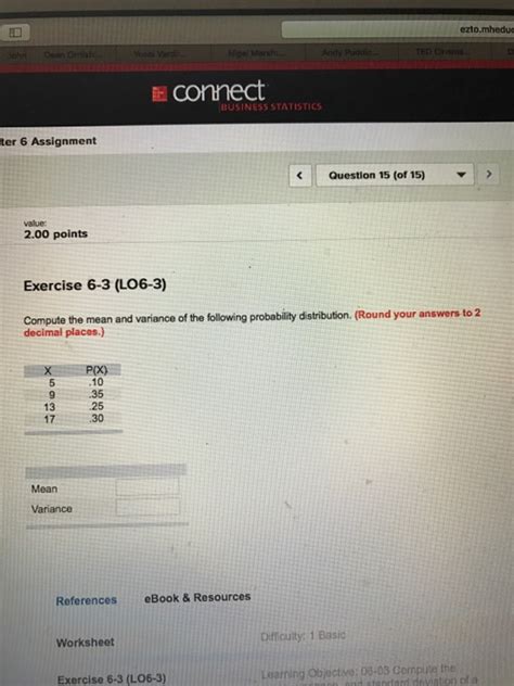 Solved Compute The Mean And Variance For The Following Chegg