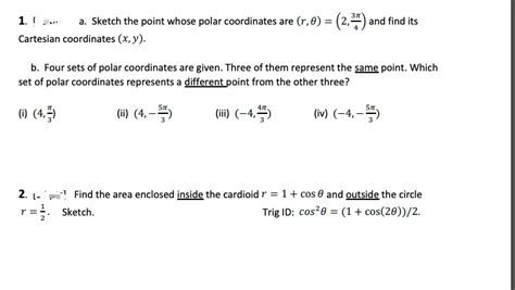 solved a sketch the point whose polar coordinates are r 0 2 5
