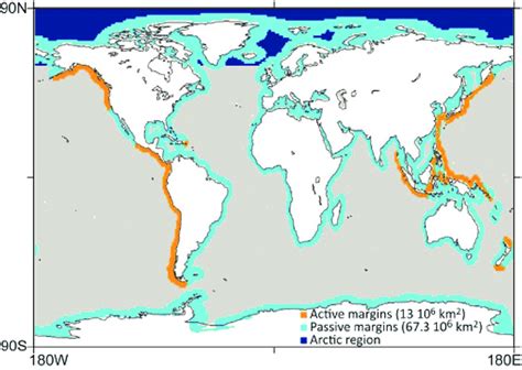 Continental Margin Map Continental Shelvesnorth East American