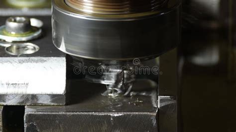 The Pan Scene The Tapping Cycle On Cnc Milling Machine Stock Footage