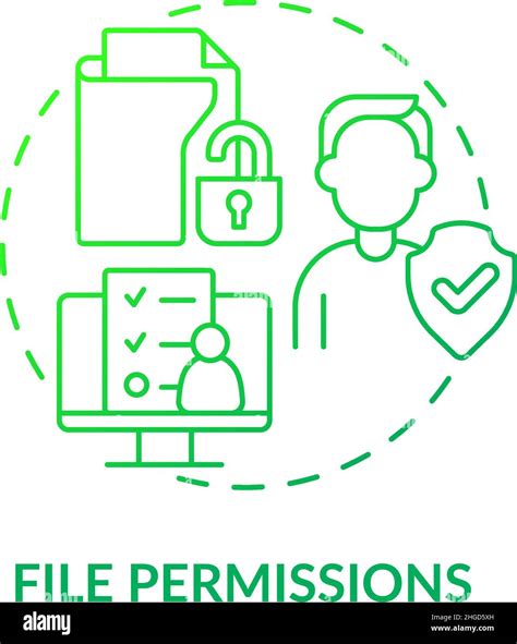 File Permissions Green Gradient Concept Icon Stock Vector Image And Art