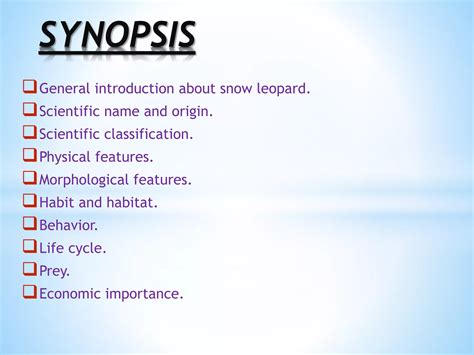 Snow Leopardpanthera Uncia Pptx
