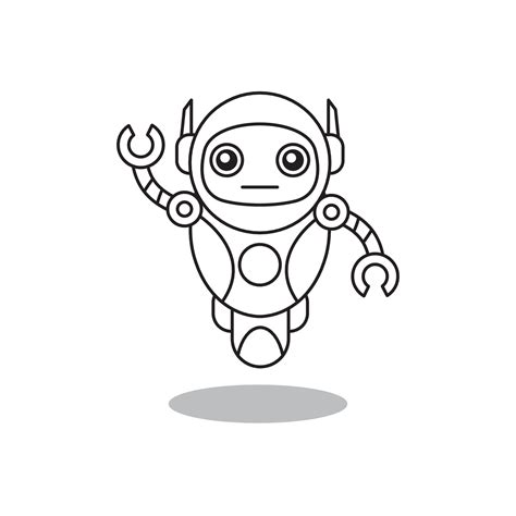 Robots Outline Vector Icon Thin Line Black Robots Icon Flat Vector
