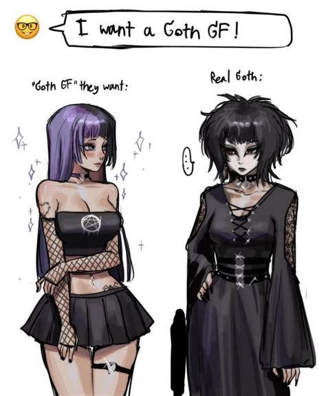 Left Is Mall Goth And Right Is Traditional Goth In 2024 Cute Art