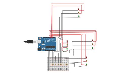 Circuit Design Feux Tricolores Tinkercad