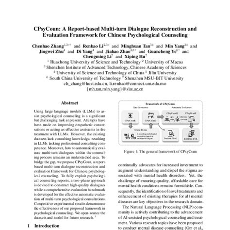 cpsycoun a report based multi turn dialogue reconstruction and