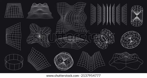 Cyber Neo Futuristic Grids 3d Mesh Stock Vector Royalty Free
