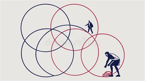 Conceptual Art People Interacting With Abstract Geometric Circles Vector Design Generative Ai