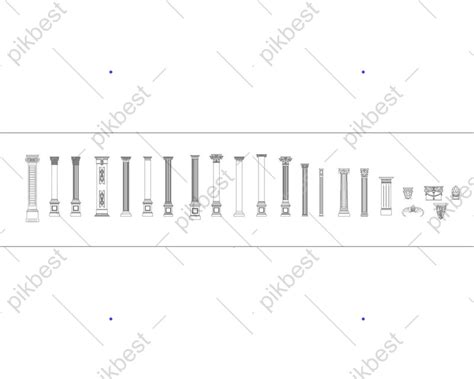 Indoor Column Cad Drawing Module Download Decors And 3d Models Dwg Free