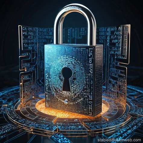 Encryption Data Secure Lock 3d Render Stable Diffusion Online