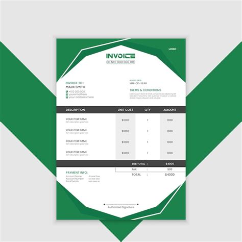 Premium Vector Creative Vector Invoice Template Design