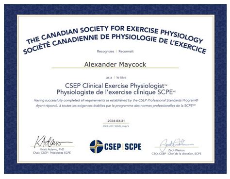 Alexander Maycock Msc Csep Clinical Exercise Physiologist On Linkedin Im Proud To Have
