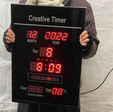 Large 60cm Red Digital Wall Clock Led Creative Timer Remote Countdown