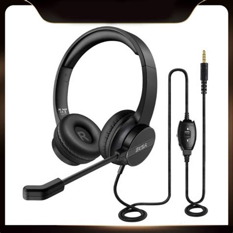 Eksa H12 35mm Stereo Wired Headset With Microphone For Call Center And