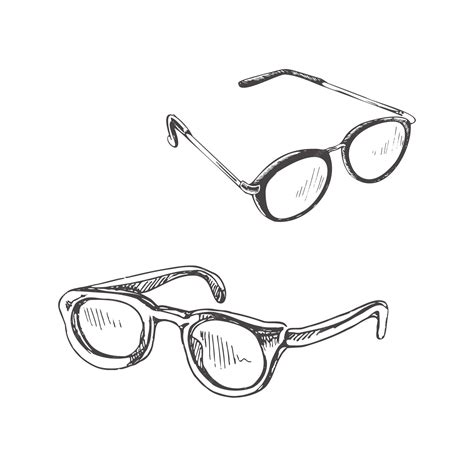 Premium Photo Detailed Retro Style Glasses Sketch Vintage Sketch Element Back To School
