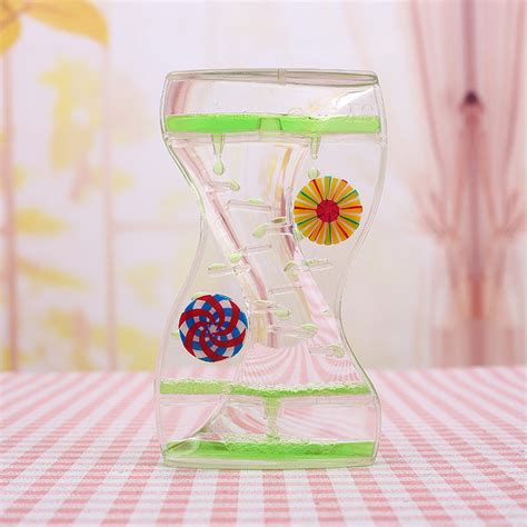 Wide Curvy Liquid Motion Bubbler Timer With Roller Wheels Fidget Toy