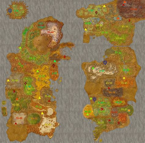 Labeled Classic Wow Map Classicwow