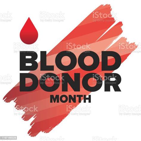 국가 혈액 기증자의 달 인식 및 예방 1 월에 연간 축 하 의료 의료 개념 인간의 지원과 보호 포스터 배너 및 배경 벡터 일러스트레이션 1월에 대한 스톡 벡터 아트 및 기타