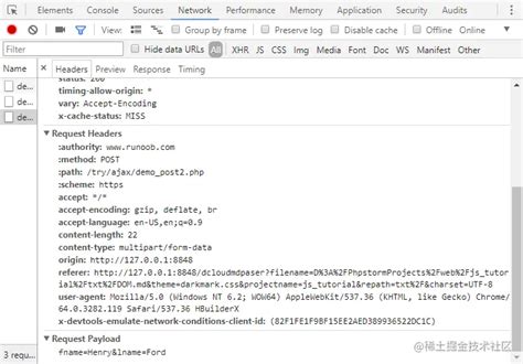 开发者工具网络面板中的 Request Payload 和 Form Datachrome 96 开始，当您想查看网络请 掘金