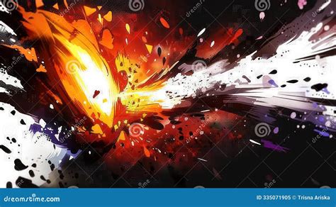 A Dynamic Explosion Of Colors And Shapes Conveying Energy And Movement Stock Illustration