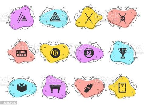 당구는 흰색 배경에 고립 된 컬러 버블 모양에 글리프 벡터 아이콘 당구 아이콘 웹 디자인 모바일 앱 및 Ui 디자인을위한 설정