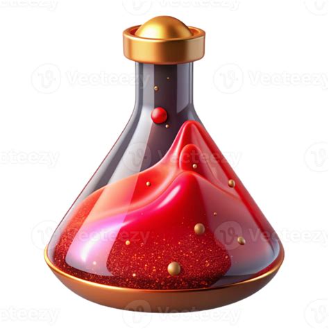 Magnificent Classic Lab Flask With Red Liquid Cutout Detailed 59979933 Png