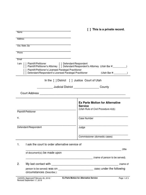 Ex Parte Motion For Alternative Service Pdf Common Law Government