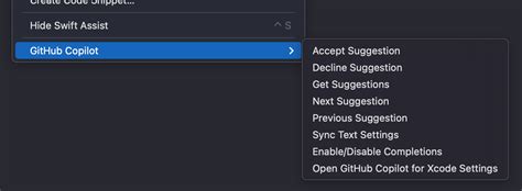 Github Copilot を Xcode で使う（github 公式の Xcode 機能拡張）