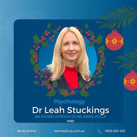 A Very Warm Welcome To Clinical Psychologist Dr Leah Stuckings To Our