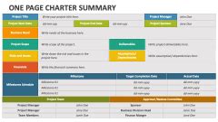 One Page Charter Summary PowerPoint And Google Slides Template PPT Slides