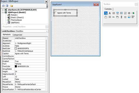 Excel Userform Controls Checkbox Optionbutton And Togglebutton Userform