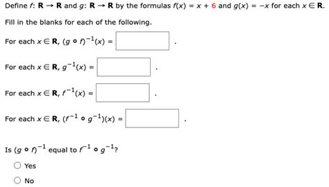 solved define f r → rand g r → r by the formulas f x x