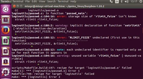 编译busybox时scripts makefile build 197 recipe for target loginutils