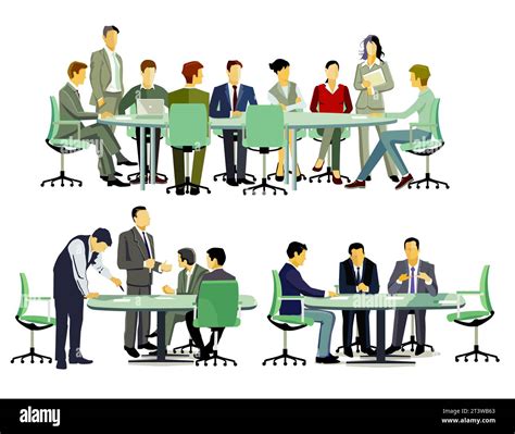 Planning Discussion By Employees Illustration Stock Vector Image And Art