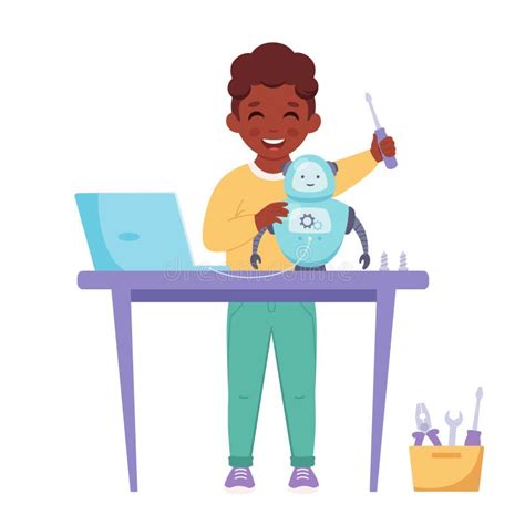 Little Black Boy Creating A Robot Robotics Programming And