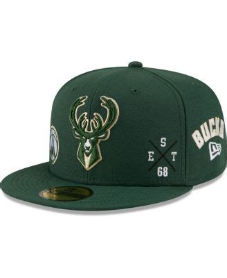 Mens Hunter Green Milwaukee Bucks Multi 59fifty Fitted Hat Macys