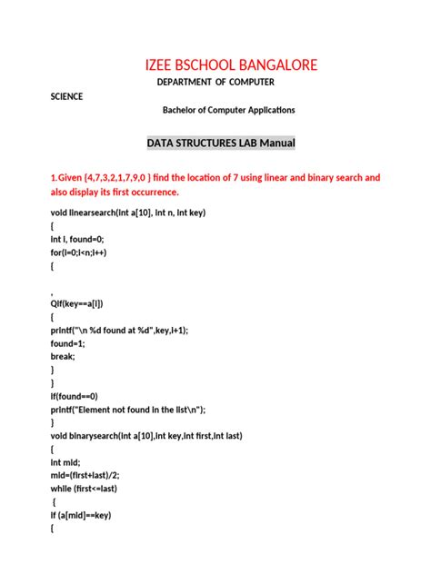 Data Structures Lab Manual Pdf Algorithms Algorithms And Data Structures