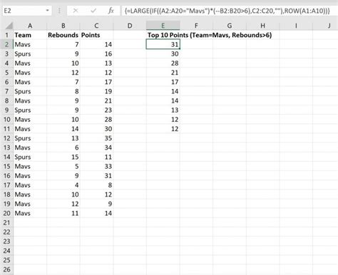 Excel How To Find Top Values Based On Criteria
