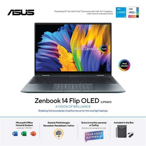 Promo Asus Zenbook Flip Oled Up Za Oleds I H Gb Ssd Irisxe Win Ohs
