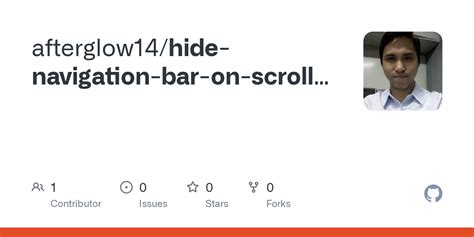 GitHub Afterglow Hide Navigation Bar On Scroll HTML CSS JavaScript
