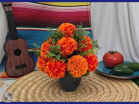 Marigold Bouquet Handmade Cempasuchil Dia De Los Muertos Décor