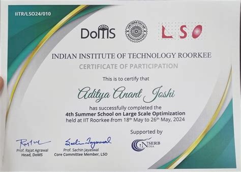 Aditya Joshi On Linkedin Lso2024 Optimization Operationsresearch Datascience Iitroorkee